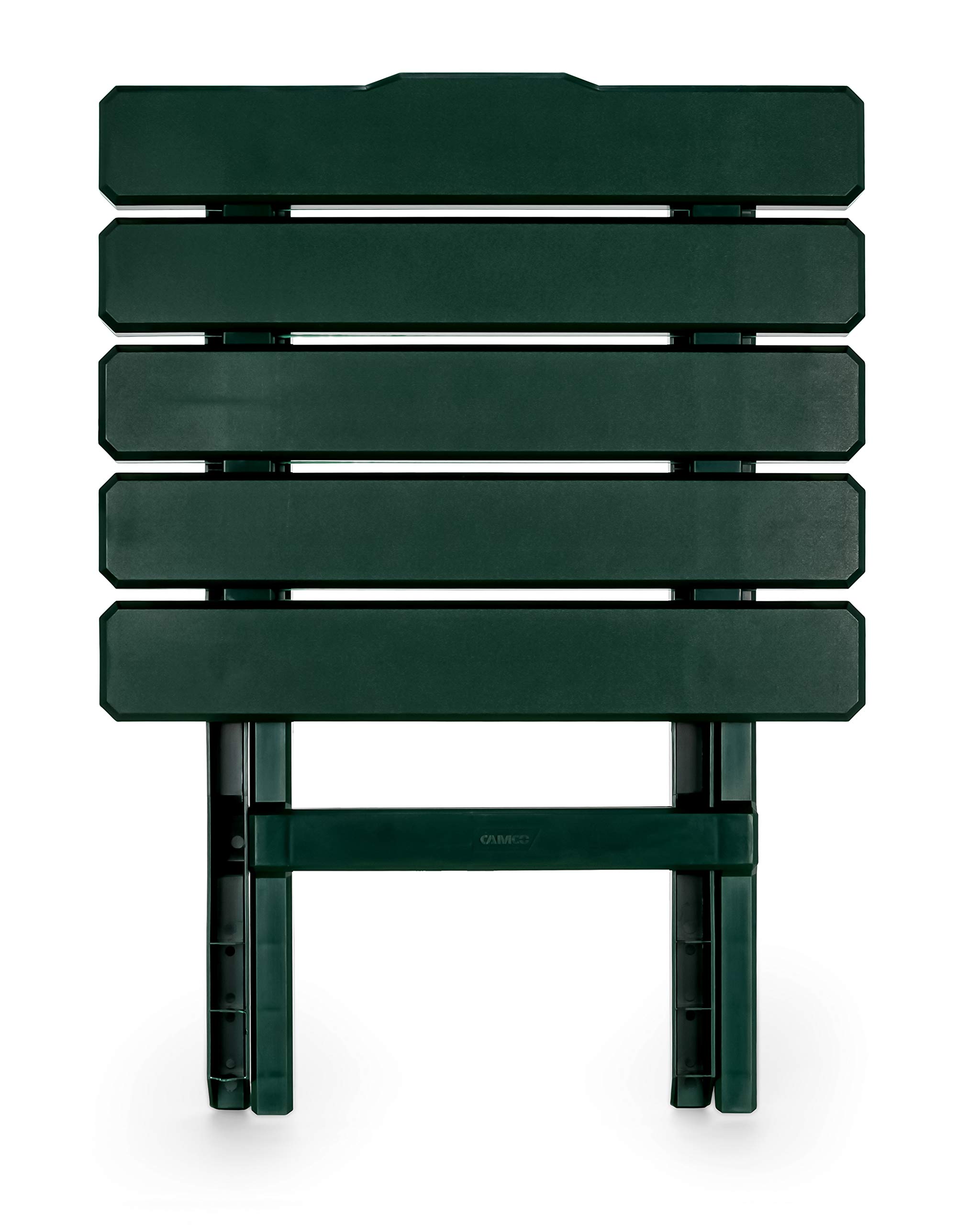 Camco Large Adirondack Portable Outdoor Folding Side Table - Perfect for The Beach, Camping, Picnics, Cookouts and More - Weatherproof and Rust Resistant - Green (21037)