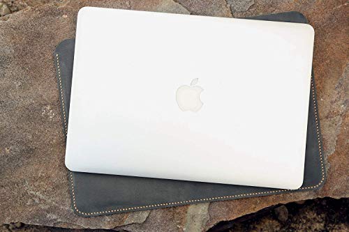 Grey leather macbook pro 13 15 inch case sleeve, gray leather macbook air 11 13 inch case sleeve, leather macbook 12 inch case MACX09S