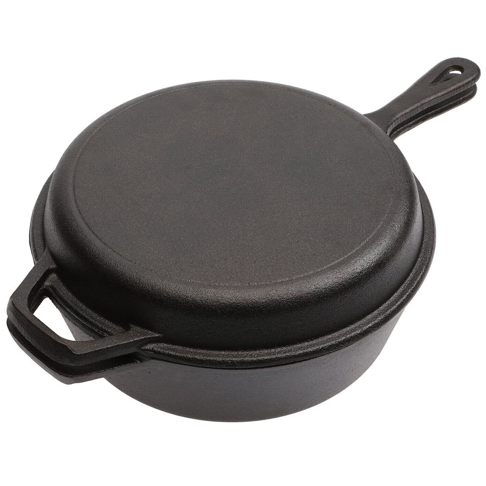 Camping Dutch Oven, 6 Quart Pre-Seasoned Camp Cookware Pot With Lid - Lid Lifter, Cast Iron Deep Pot with Metal Handle for Camping Cooking BBQ Baking Campfire