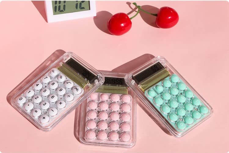 Mini Cute Calculator Kawaii Calculator Transparent Calculator Portable Pocket Calculator for Students and Kids (Green)
