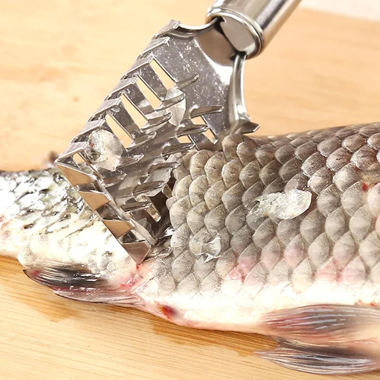 Fish Scale Remover Tool - Fish Scaler Tool | Fish Scaler Brush, Handheld Stainless Steel Scarper Remover, Scarper Remover and Descaler with Ergonomic Handle, Kitchen Tool for Fish Scaling Cleaning
