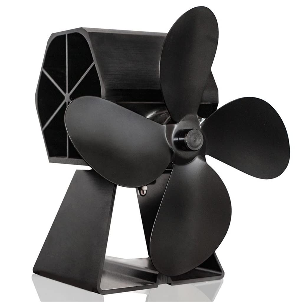 UXZDX CUJUX Foreign Trade Fireplace Thermal Power Double Fan Blade Fan Wood Fireplace Fan (Color : Black, Size : 181419cm)