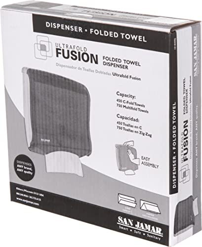 San Jamar T1755TBK Ultrafold Fusion Folded Towel Dispenser, Fits 400 Multifold/240 C-Fold Towels, Classic, Black Pearl