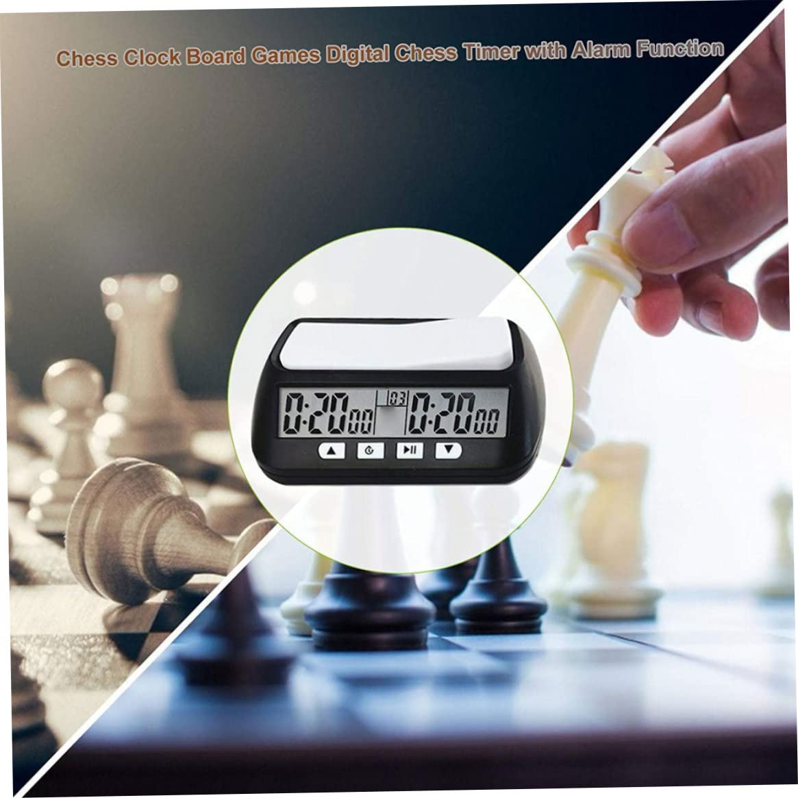 CurcKua 1PC Chess Clock Timer Chess Timer,Chess Clock Timer,Digital Chess Timer Digital Chess Clock Timer Count UP/Down Bonus Delay Portable English Version for Chess Game