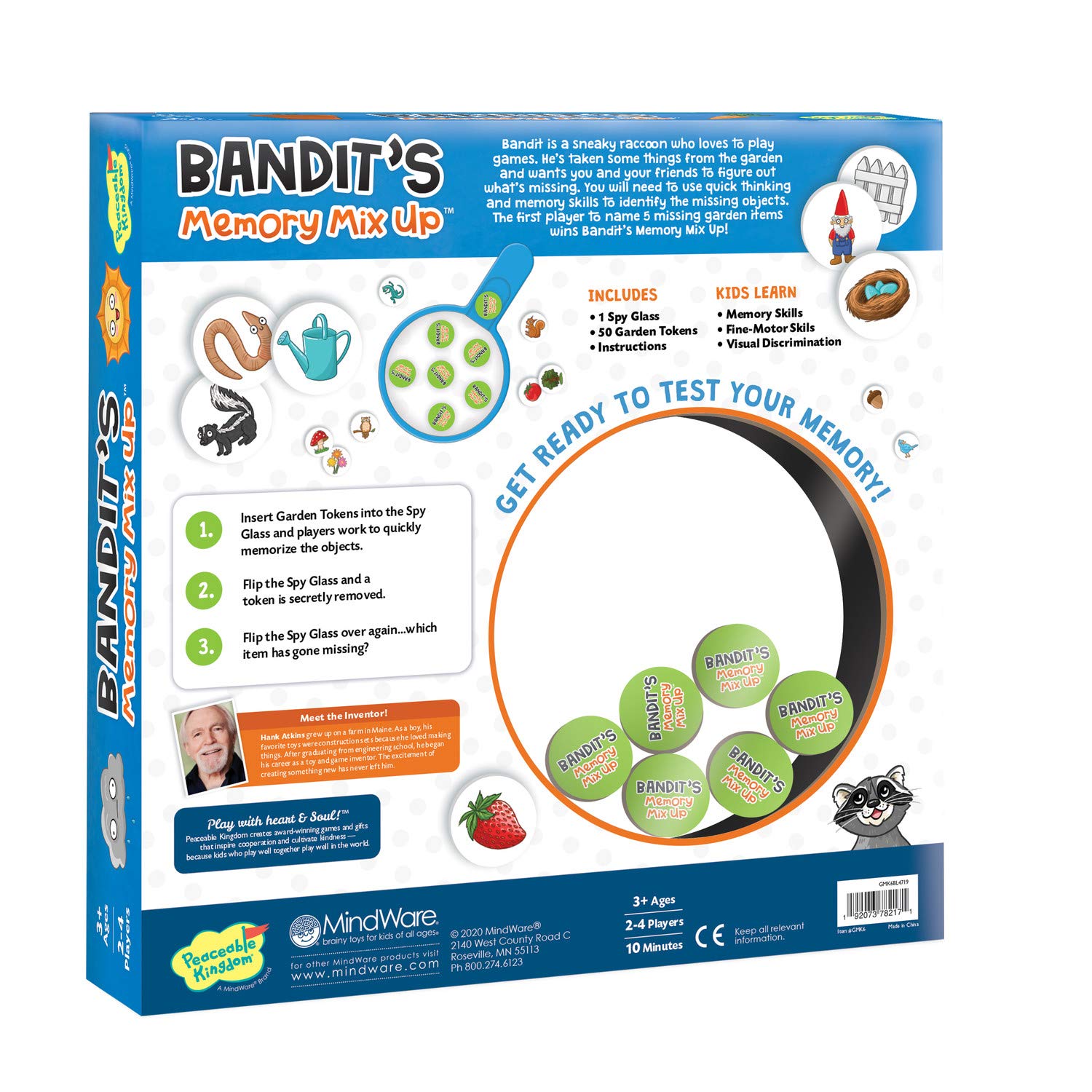 Peaceable Kingdom Bandit’s Memory Mix-Up - Memory Game for Kids - Great for Single Players, Big & Small Groups - Ages 3 & up