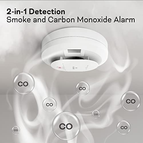 Kidde Hardwired Smoke & Carbon Monoxide Detector, AA Battery Backup, LED Warning Light Indicators & Smoke Detector, Hardwired Smoke Alarm with Battery Backup & Interconnect Capability