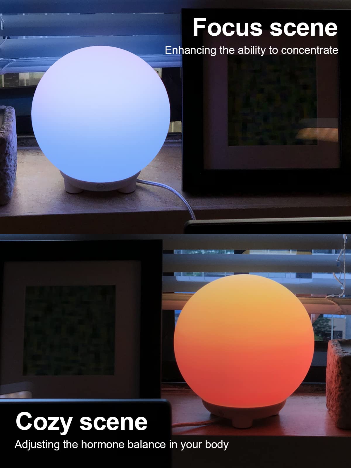 Colorpanda Smart Table Lamp, Dimmable RGB APP Control Bedroom Lamp Compatible with Alexa & Google Assistant, Touch Bedside Lamp for Living Room and Bathroom