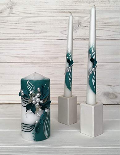 Magik Life Unity Candle Set for Weddings-Wedding Unity Candles-Candle Sets-6 Inch Pillar and 2 10 Inch Tapers -Unity Candle