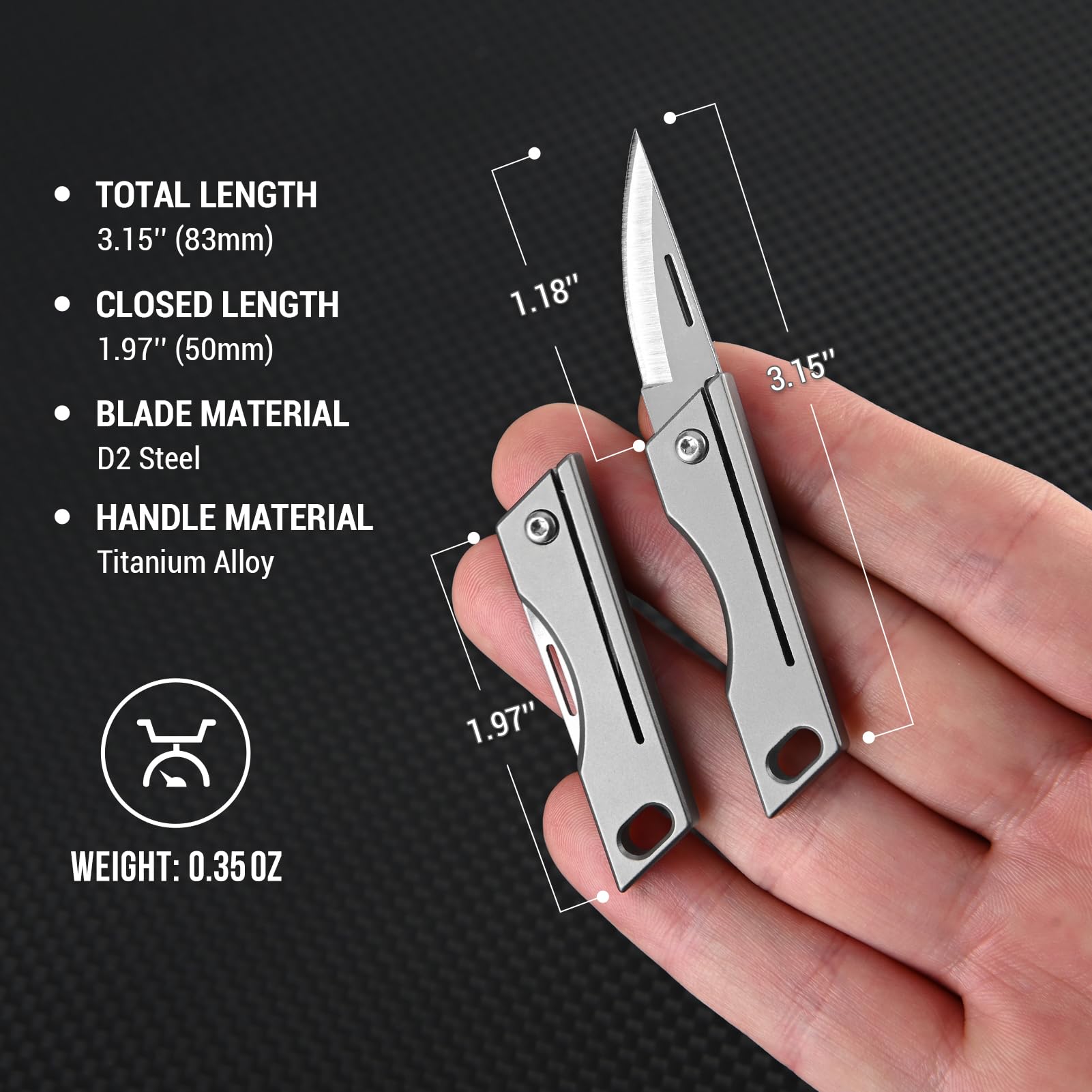 ITOKEY Small Pocket Knife, EDC Folding Knives, Titanium Keychain Knife, Perfect Tiny Knifes for Men, Little Box Cutter for Home Office Everyday Carry, Dad Gadgets GIfts