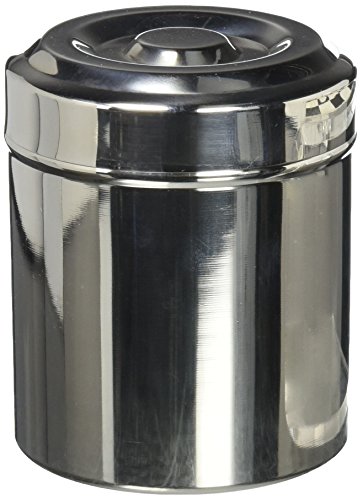 nu steel Gloss Decorative Stainless Steel Bathroom Vanity Countertop Storage Organizer Canister Jar for Cotton Swabs, Rounds, Balls, Makeup Sponges, Bath Salts, Shiny Mirror