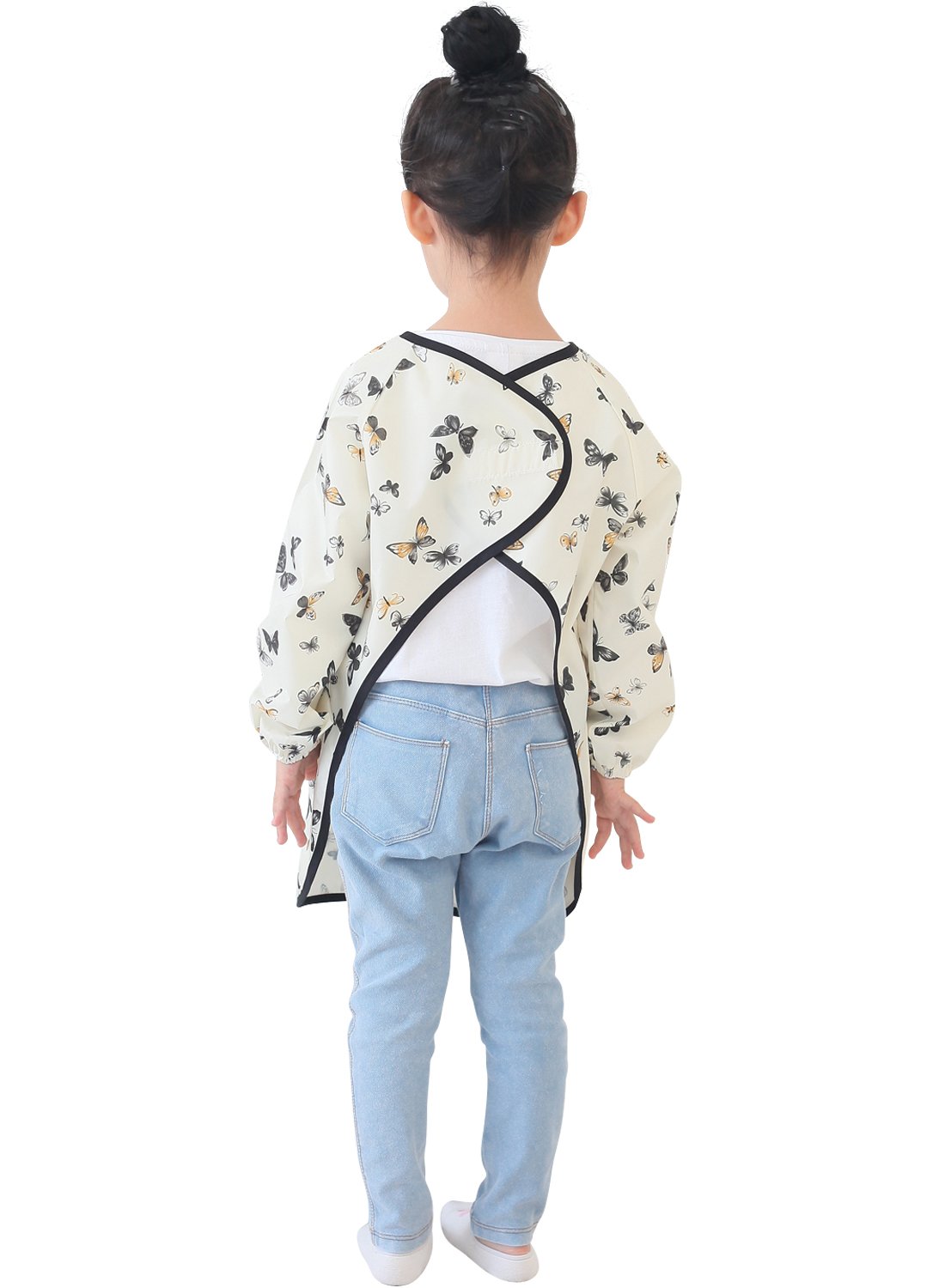 Plie Waterproof Kids Art Smocks 53 Colors (Age 1-10, S-XXL Size), Butterfly Print (38-XXL)