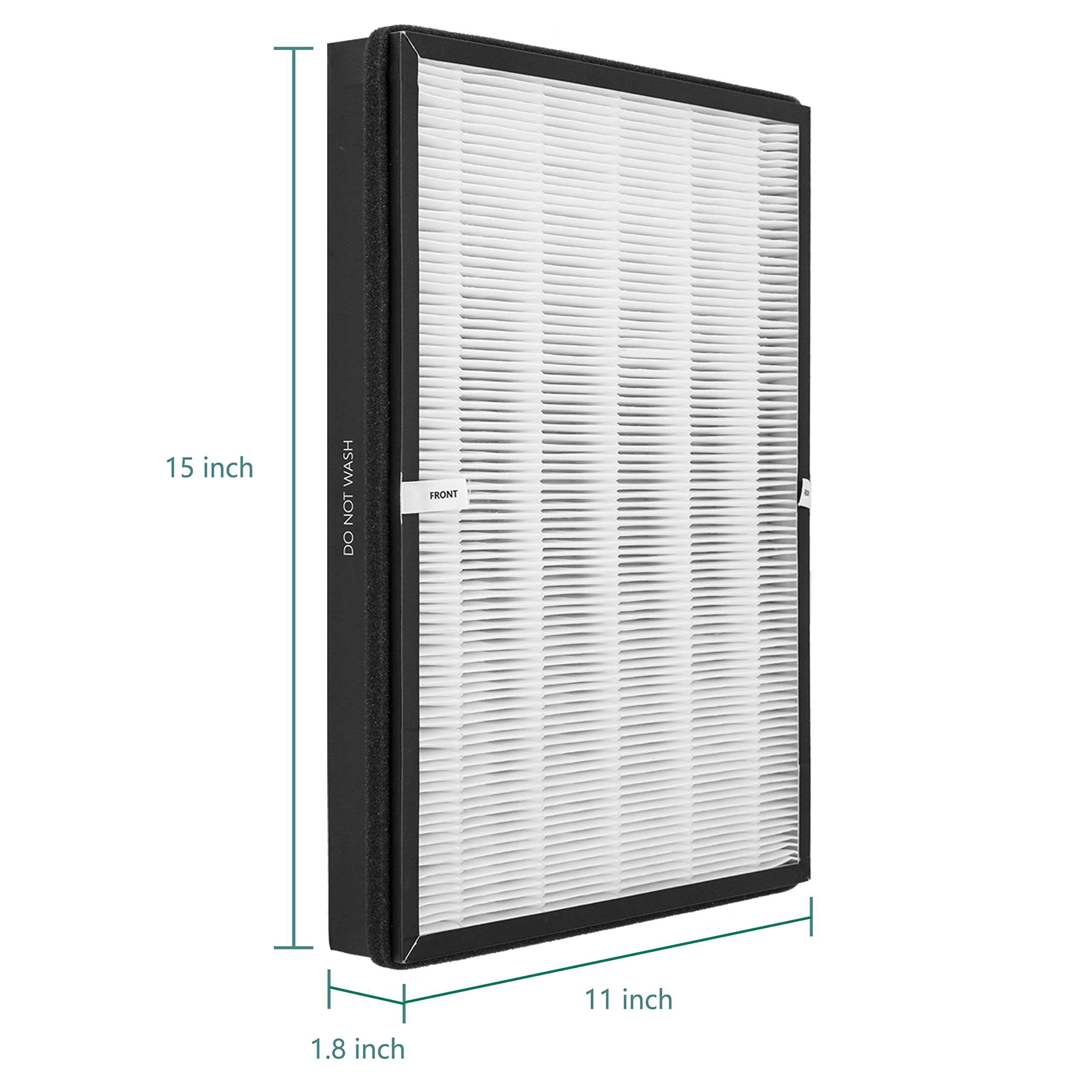 TTAP003 Replacement Filter, Compatible with TaoTronics TTAP003 and VIVOSUN 5-in-1 Air Purifiers, H13 Grade True HEPA and Activated Carbon Filter, 2 Pack