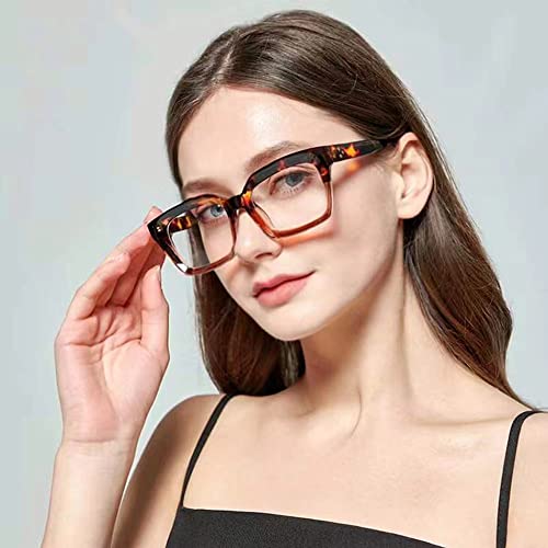 HIYANJN 3 Pack Progressive Multifocal Reading Glasses for Women Men Oprah style Blue Light Blocking Spring Hinger Readers 1.75