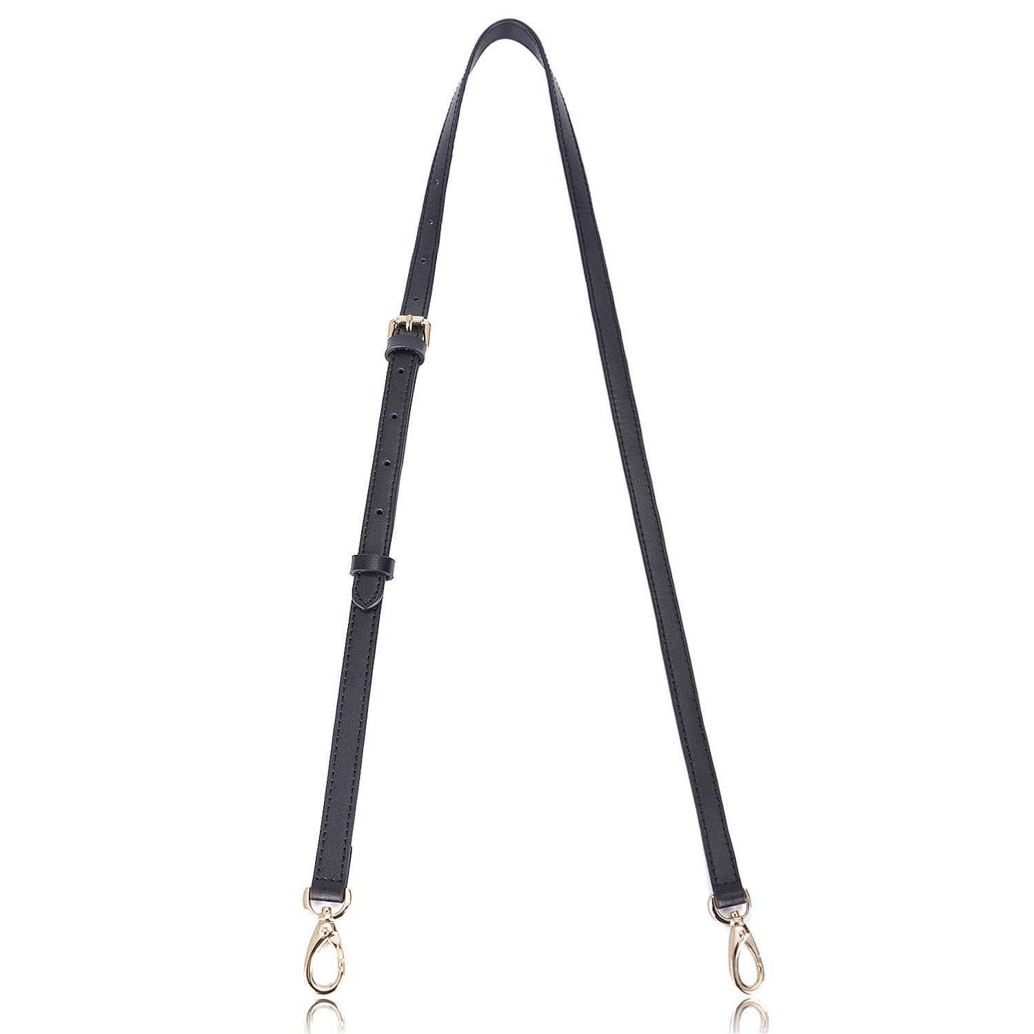 VanEnjoy Genuine Leather Adjustable Purse Strap Replacement for Cross Body Bag Handbag - 3/5 inch Wide,51 inches Long (Black)