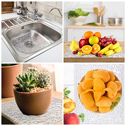 Coopay 2 Pack Kitchen Sink Mat Plastic Sink Protect Mat PVC Eco-friendly Kitchen Adjustable Stainless steel/Porcelain Dish Drying Pad Sink Protector for Bottom of Kitchen Sink, 12.6β x 10.5β (Clear)