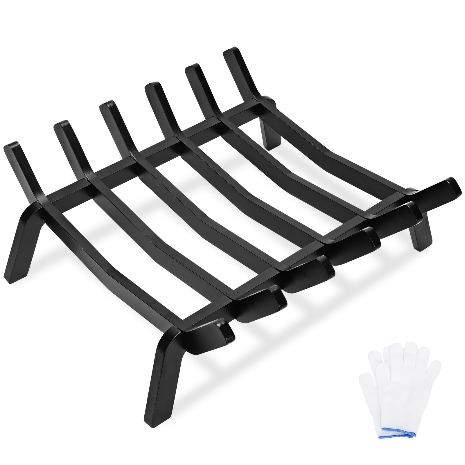 Fireplace Grate 14in Heavy Duty, Fireplace Wood holder for Inside Fireplace, Fireplace Log Holder, Small Fire Grate, Fireplace Accessories, Chimney Hearth Indoor, 5 Bars Fire Pit Grate for Outdoor