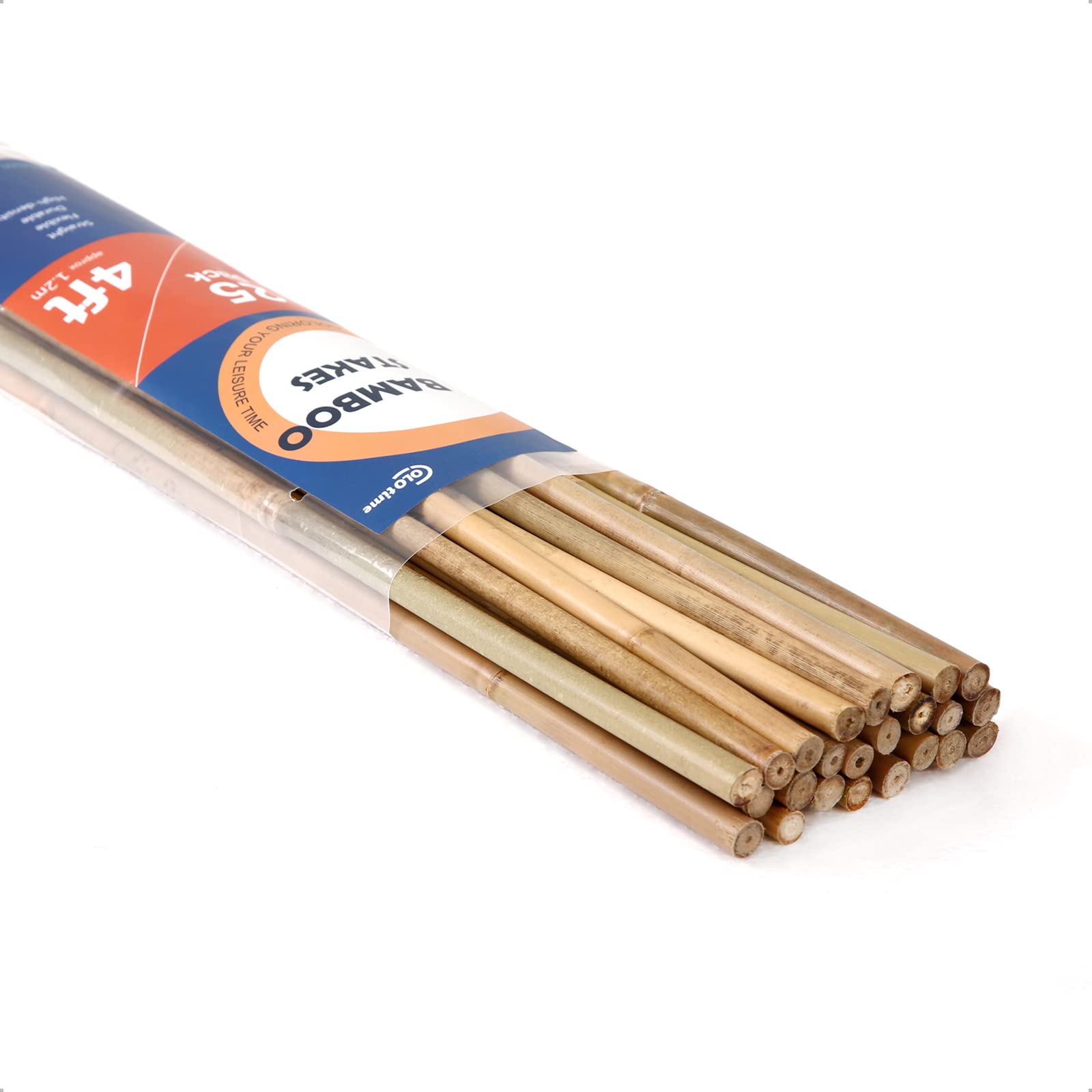 COLOtime Bamboo Stakes 4FT Garden Stakes Plant Stakes for Indoor and Outdoor Climbing Plants Poles Sticks Support Tomatoes Eggplants Beans 25 Pack