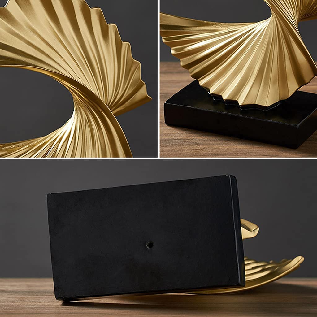 Resin Crafts Art Ornament Abstract Figurines Sculpture Desk Table Statue for Home Bedroom Living Room Garden Office - Golden
