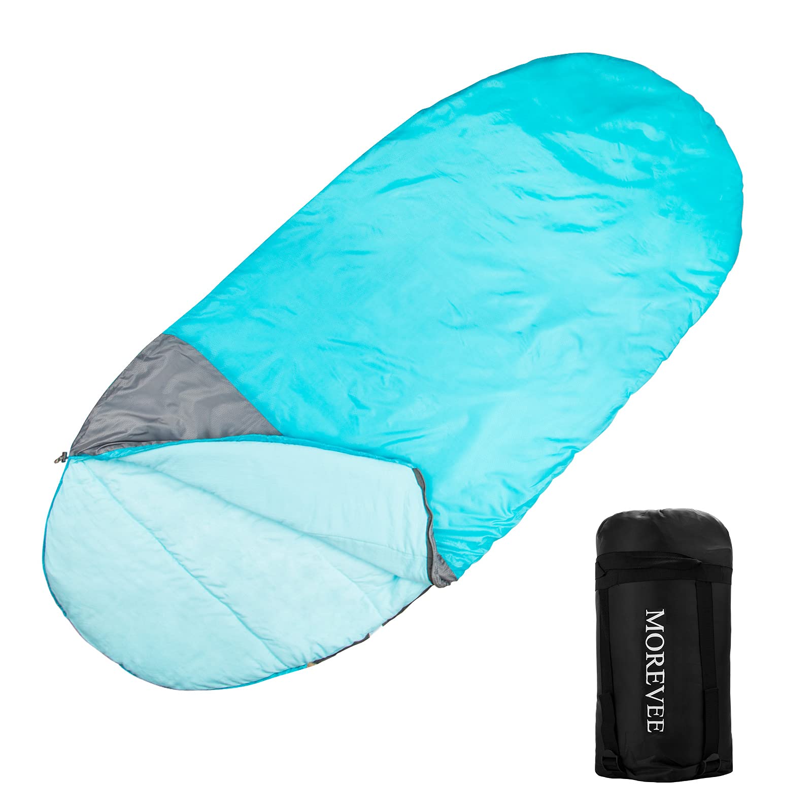 Camping Sleeping Bag, MOREVEE Sleeping Bags for Adults & Kids 3 Seasons Warm & Cool Weather - Waterproof, Lightweight Backpacking Sleeping Bag for Outdoor,Hiking, Camping