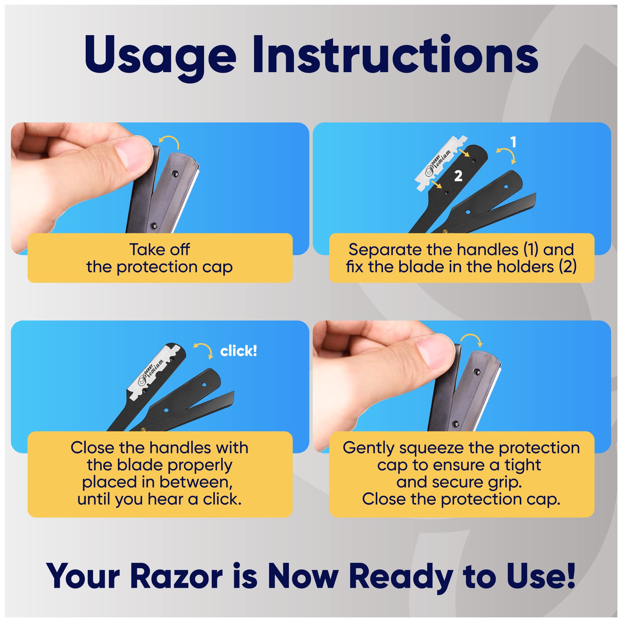 Equinox Professional Straight Edge Razor with 100 Single Derby Straight Razor Blades and Professional Hair Cutting Scissors