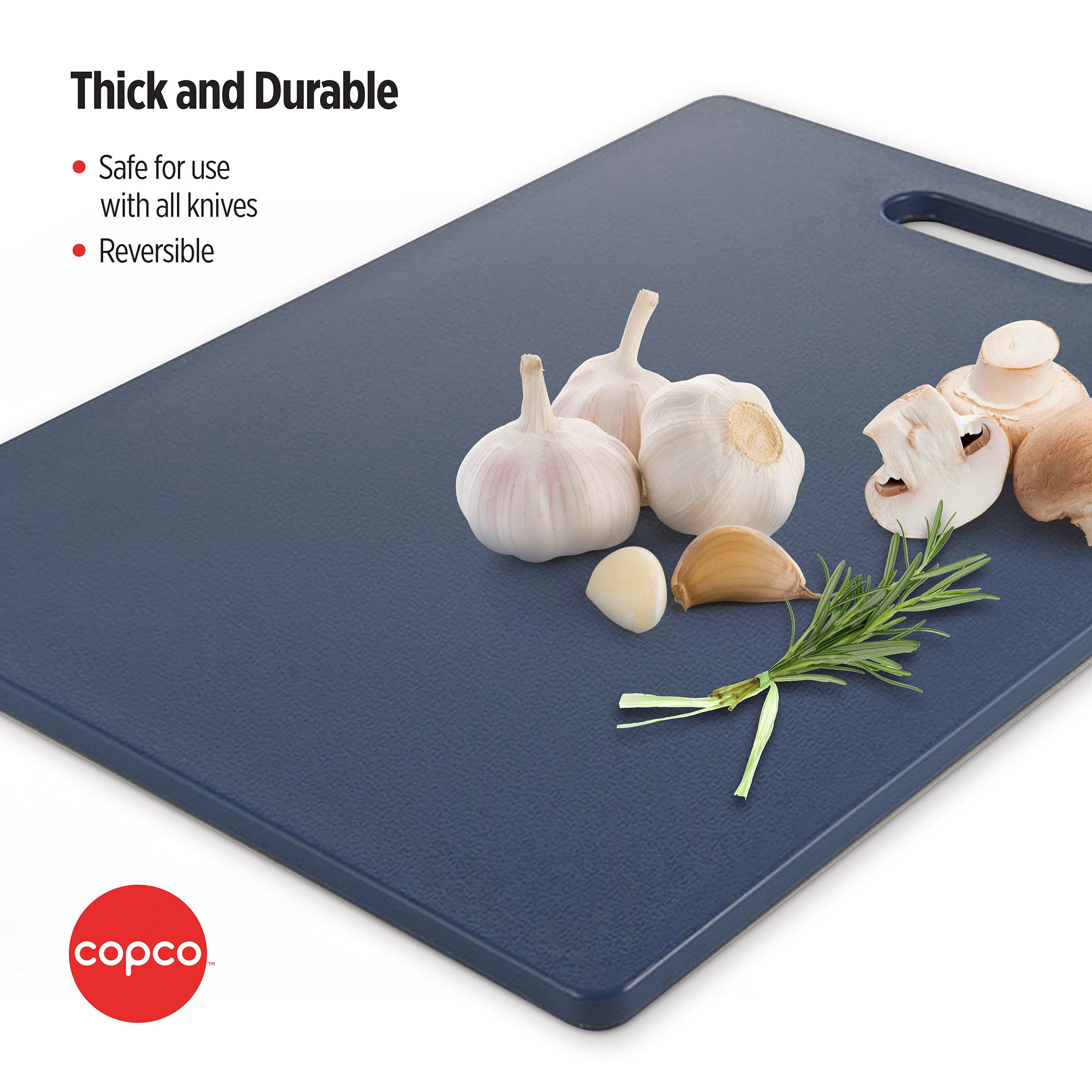 Copco Large Plastic Cutting Board, 11x14-Inch, Steel Blue