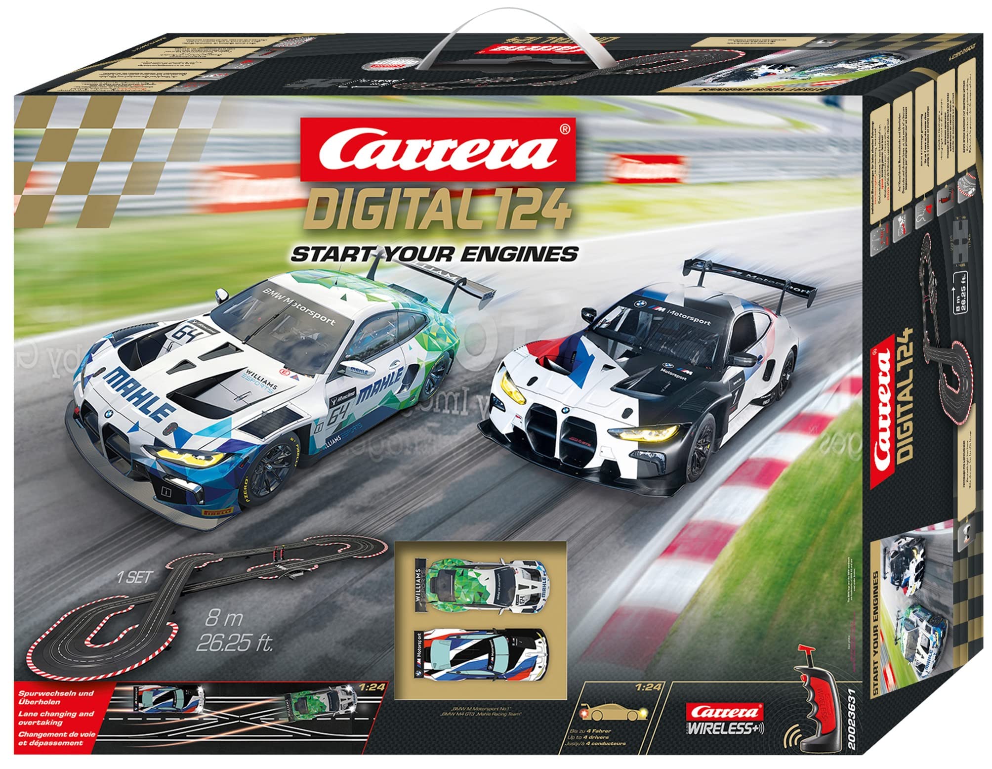 Carrera Digital Electric Slot Car Racing Track Set Includes Two Cars & Two Dual-Speed, D124 Start Your Engines