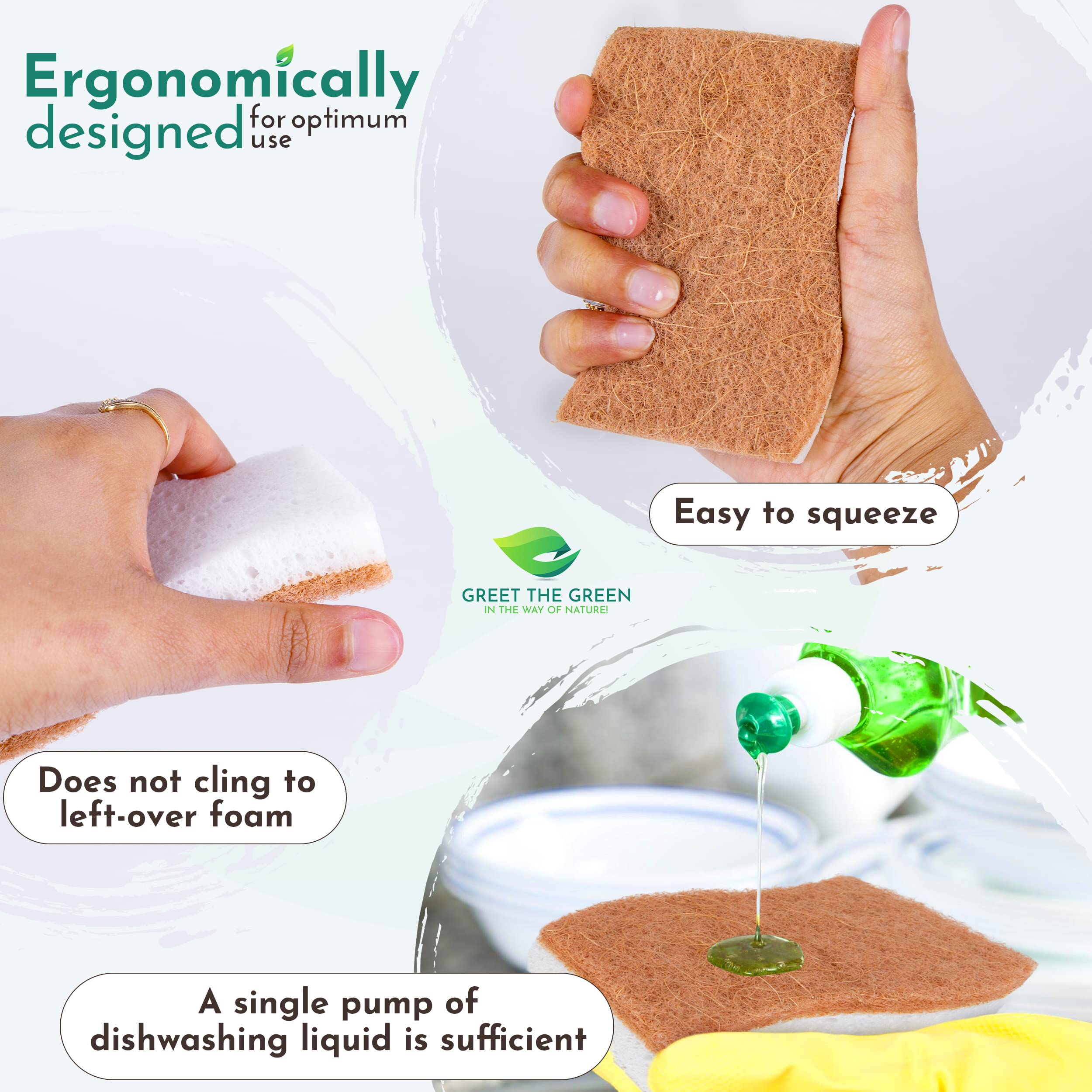 Biodegradable Sponges 12 Pack of Sponges Kitchen Natural Sponges for Dishes Natural Sponge - Dish Sponge Eco Friendly Sponges Natural Kitchen Sponge