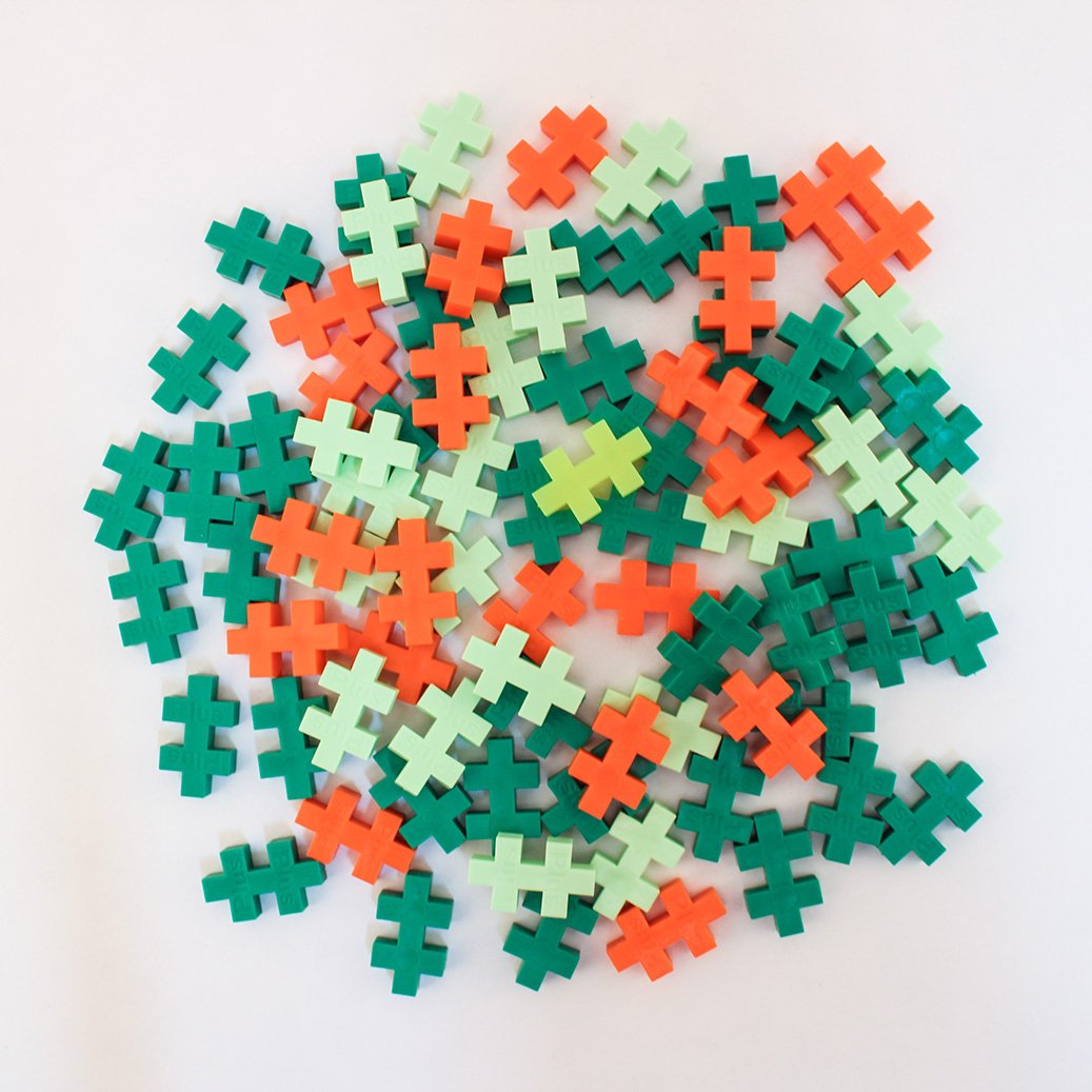 Plus Plus 3D Dinosaur Figure Building Block Set, 70 Mini Interlocking Puzzle Pieces, Fun Stem Toys for Kids - Stegosaurus Maker Tube