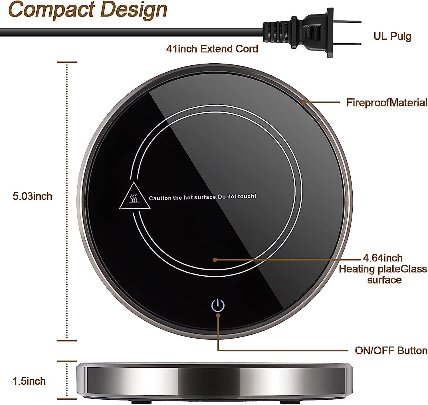 Coffee Mug Warmer, JYYRC Coffee Warmer for Desk, Electric Coffee Warmer for Office Home Use Beverage Warmer for Heating Coffee, Beverage, Milk, Tea and Hot Chocolate