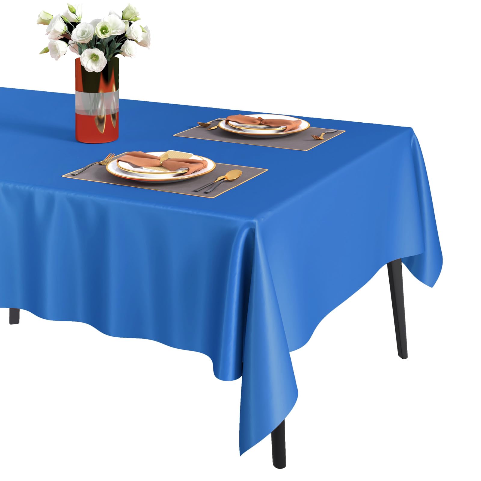 Fixwal 6 Pack Purple Tablecloth, Disposable Table Cloth 54" x 108" Plastic Table Cover Premium Rectangle Tablecloths for Baby Shower Engagement Halloween Wedding