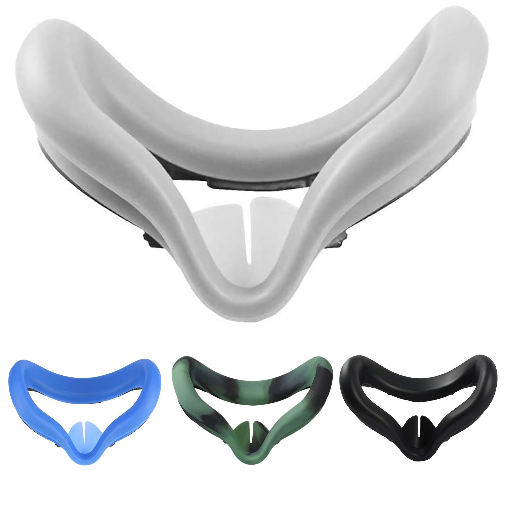 VR Silicone Cover for Oculus Quest 2 - Washable Sweat-Proof Anti-Leakage Light Blocking (Grey)
