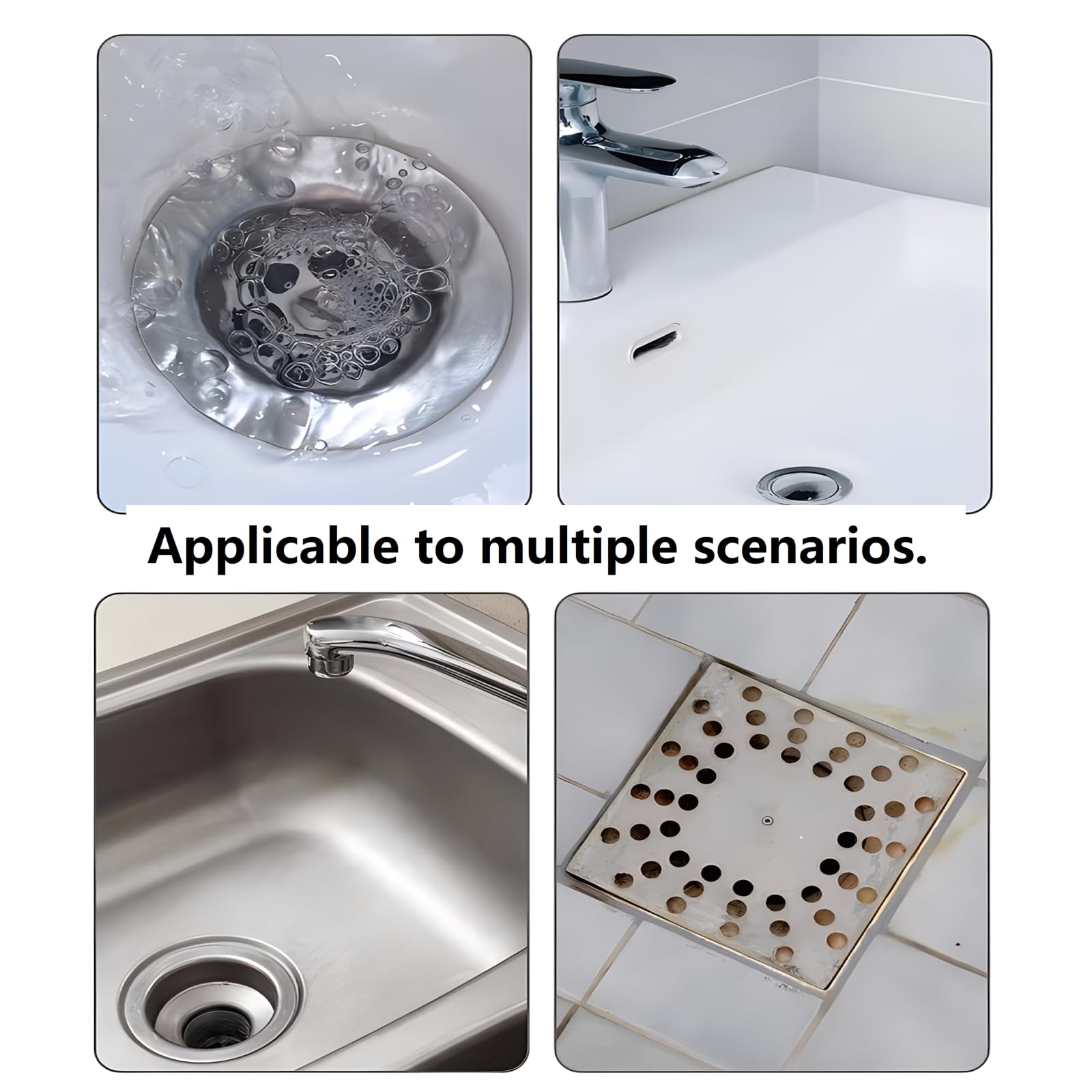 Disposable Shower Drain Hair Catcher 4.3'' Mesh Stickers, Bathroom, Laundry, Bathtub, Kitchen, Sink, for Human and Pet Hair Not Rot Anti-Blockage (20)