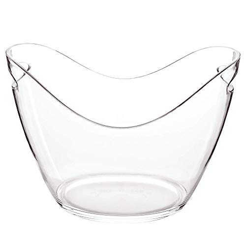 Raincol Ice Bucket Clear Acrylic 8 Liter Plastic Tub For Drinks and Parties, Food Grade, Holds 5 Full-Sized Bottles and Ice 1