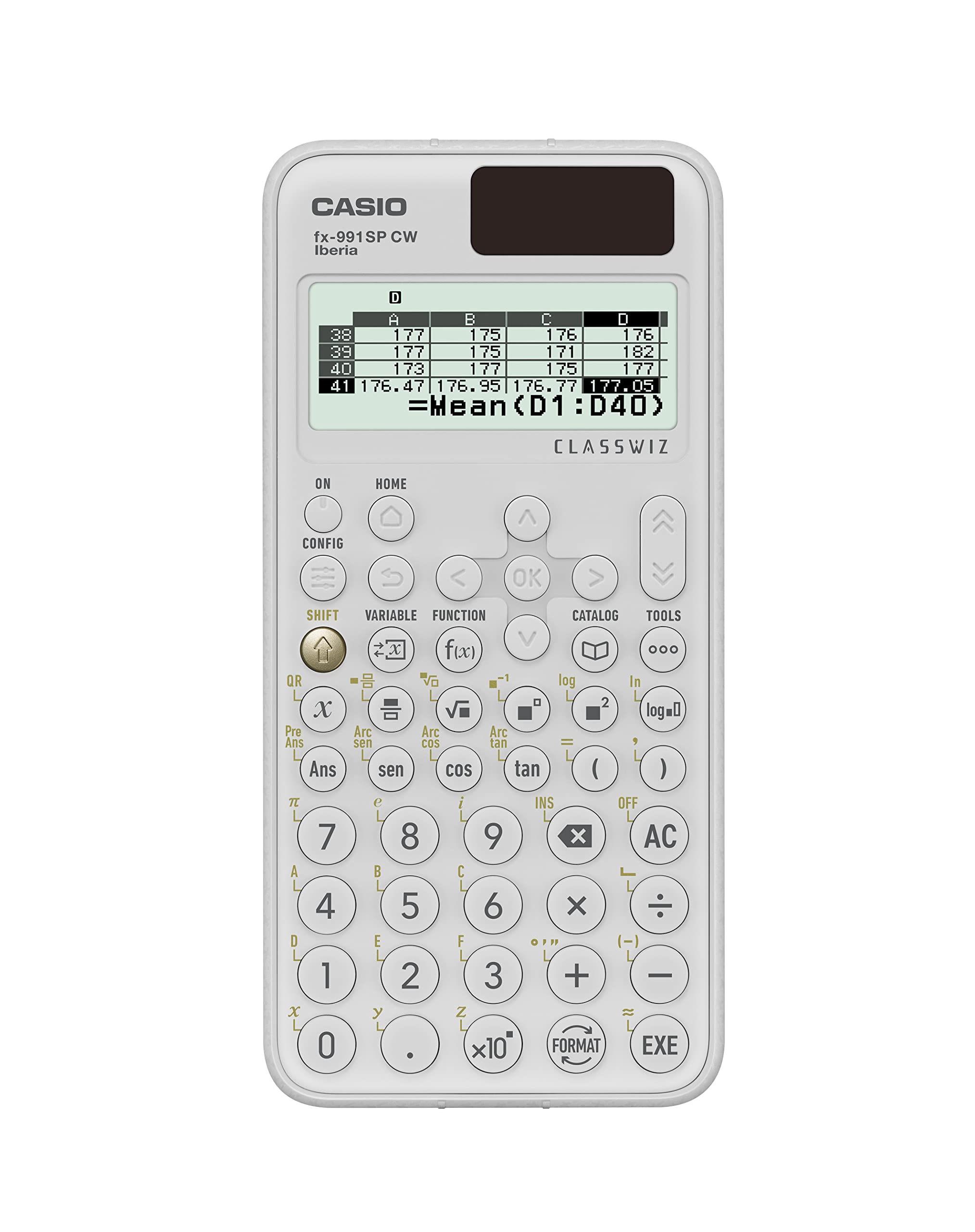 Casio FX-991SP CW – Scientific Calculator, Recommended for Spanish and Portuguese Curriculum, 5 Languages, More Than 560 Functions, Solar, White