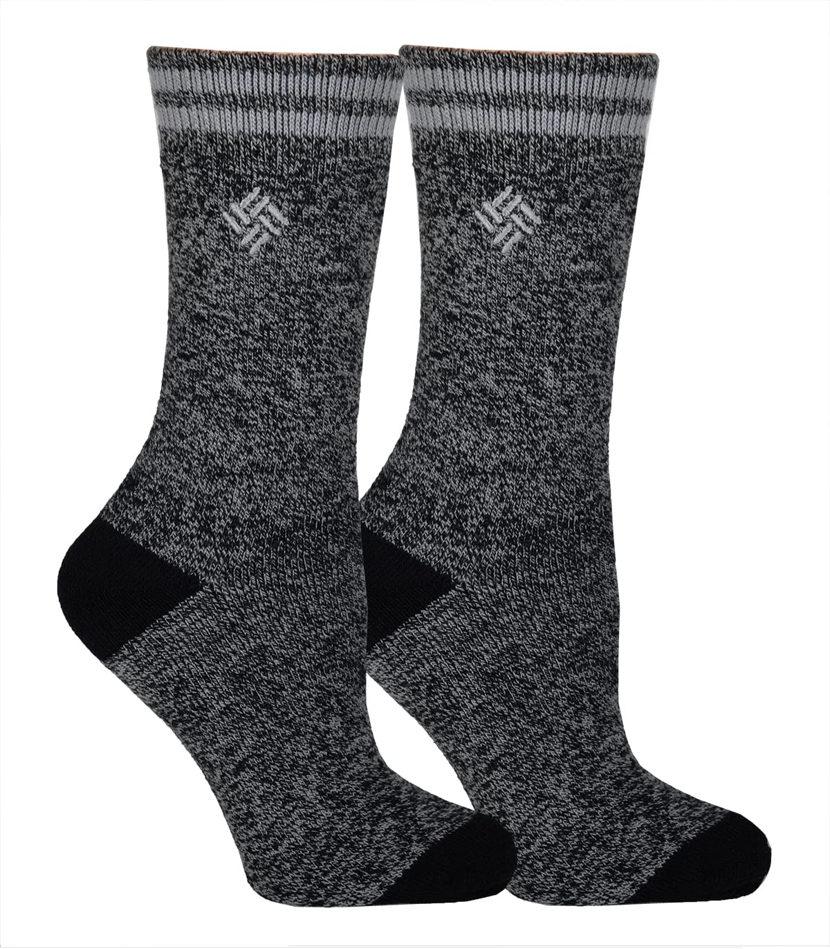 Columbia Womens Super Micro Poly Crew Socks, 2-pairs Casual, Serenity Blue Rib, 9-11 US