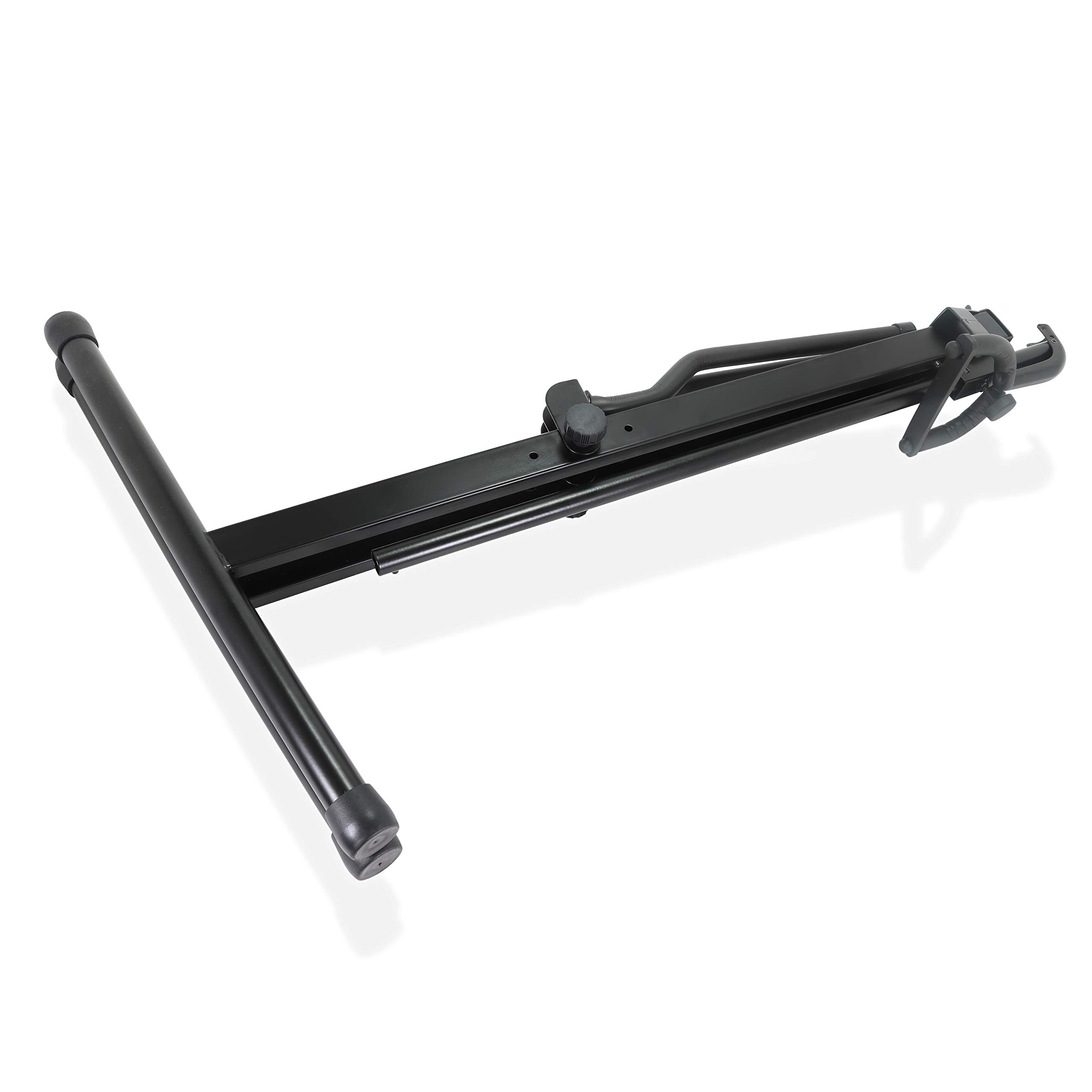 Saintfield Studios - Adjustable Steel Cello Stand with Bow Holder Hook in Matte Black - Foldable and Portable Floor Tripod Stands with Safety Bar - Complete with Endpin Anchor Stopper