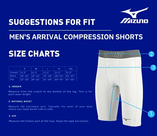 Mizuno Mens The Arrival Compression Sliding Short, White, Medium US