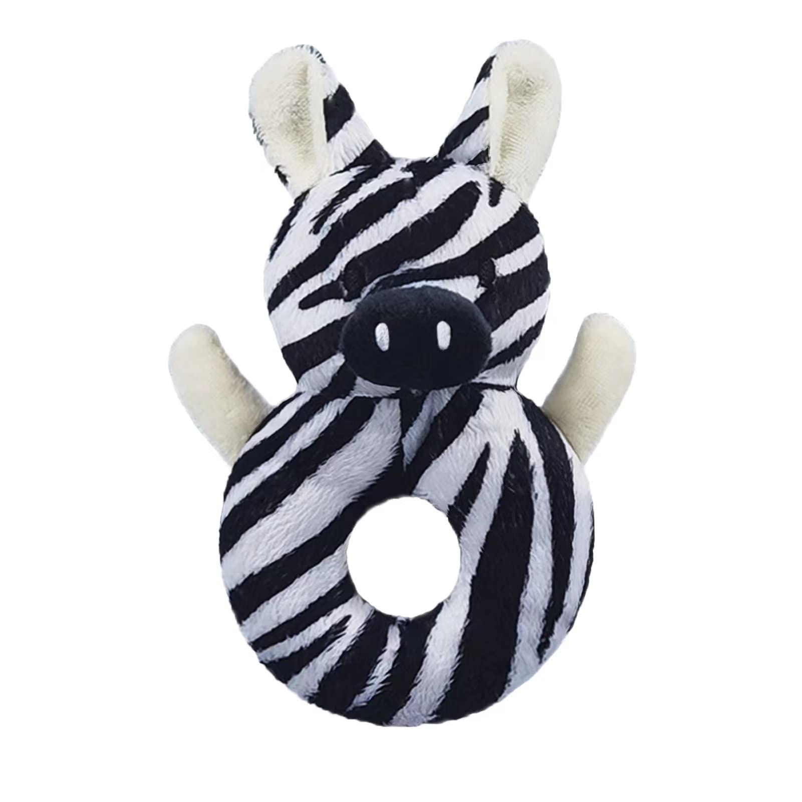 Doindute Baby Zebra Soft Rattle Toy, Zebra Plush Infant Shaker Rattle Easy-Grasp Stuffed Animal Toy, Gifts for Newborns Babies Toddlers Boys Girls, 6 Inches