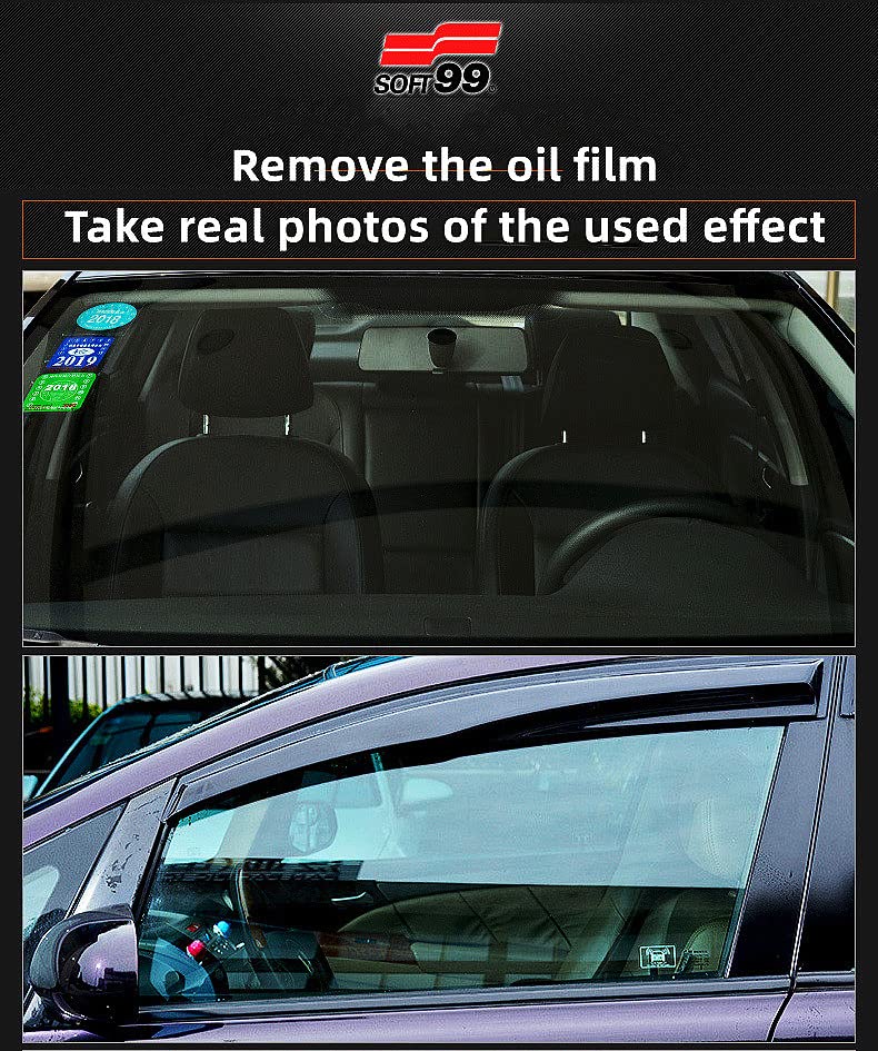Golden Hoo Windshield Oil Film Cleaner, Remove Aging Coating Layer, Rear View Mirror Cleaner, Clean Glass, Clear Vision，soft99
