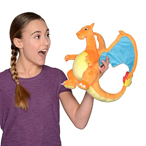 Pokémon 12" Large Charizard Plush - Officially Licensed - Charmander Evolution - Authentic Soft Stuffed Animal Toy Figure - Valentine's Day & Easter Basket Stuffer Gift for Kids, Boys, Girls - 2+