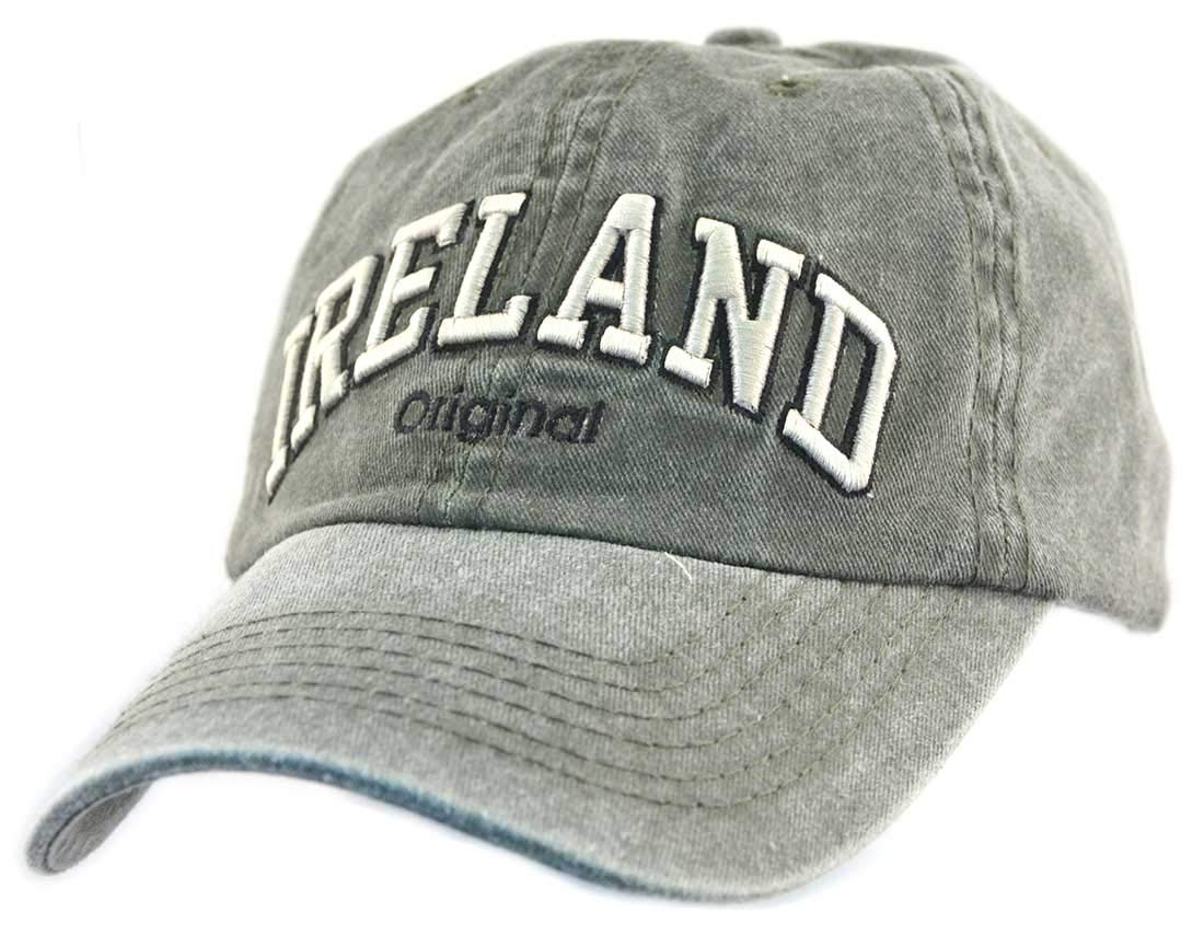 Carrolls Irish Gifts Green Baseball Cap with White Ireland Text, Design with Adjustable Strap