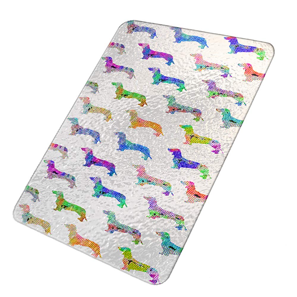 Dachshund Dots- Sunshine Cases Decorative Glass Cheese Cutting Board, Trivet, Kitchen Counter Art