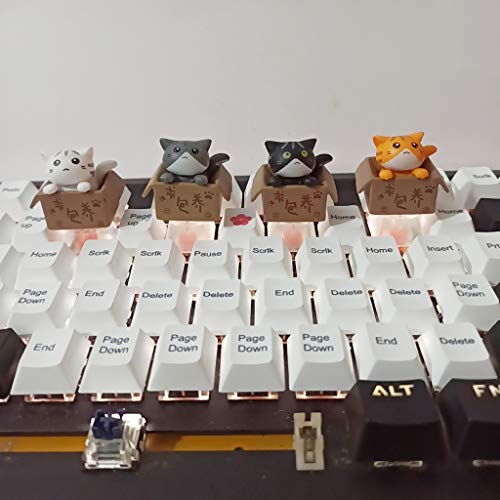 Mirai Past Cat Keycap Esc keycaps DIY Personality Custom Cartoon Anime Keycap Replacement Bottom Backlit Keycaps Gift for Mechanical Keyboard KeyCap OEM R4 Height (Transparent) (Grey), 3.5x3.5x2cm
