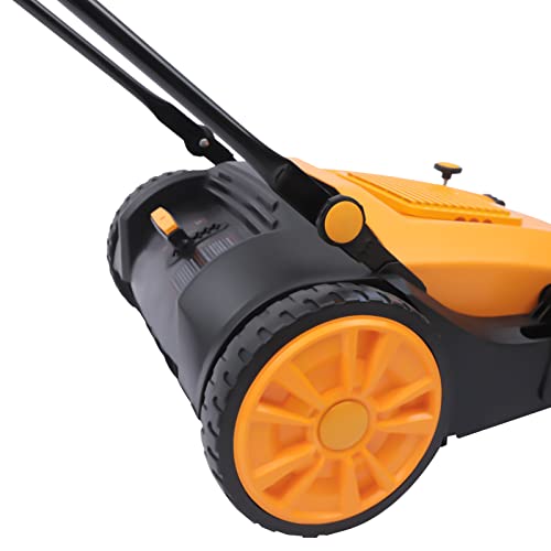 InSyoForeverEC Walk-Behind Outdoor Sweeper, Hand Push Floor Sweeper, Pavement Sweeping Cleaning Tool, with 14.53 gal Waste Container, Sweeps 39611ft²/h, 41.34 inch Sweeping Width