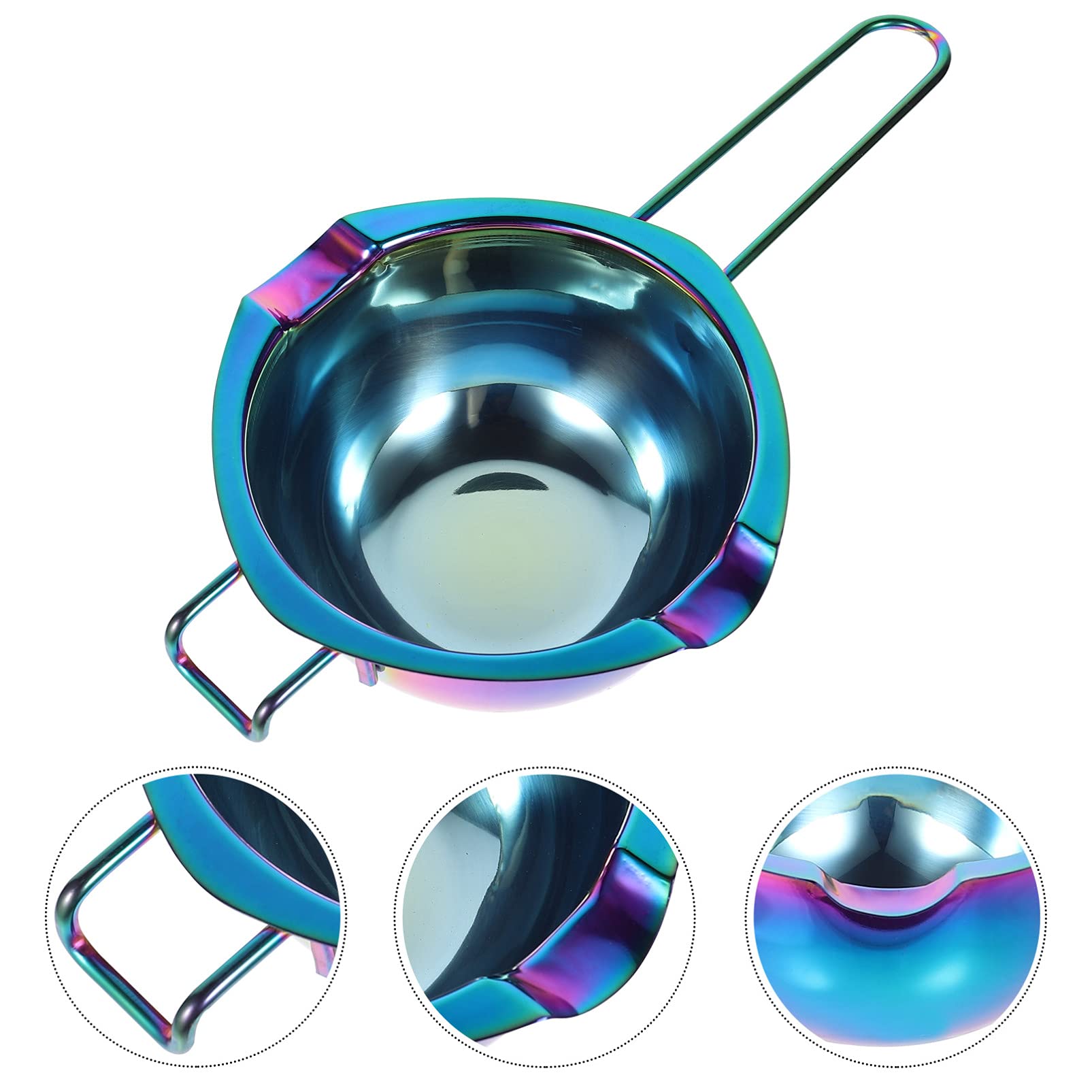 DOITOOL Chocolate Warmer Melting Pot Melting Pot Gradient Stainless Steel Double Boiler Pot Butter Chocolate Melt Bowls Metal Baking Pan for Melting Candy Cheese Candle Soap Chocolate Melting Pot