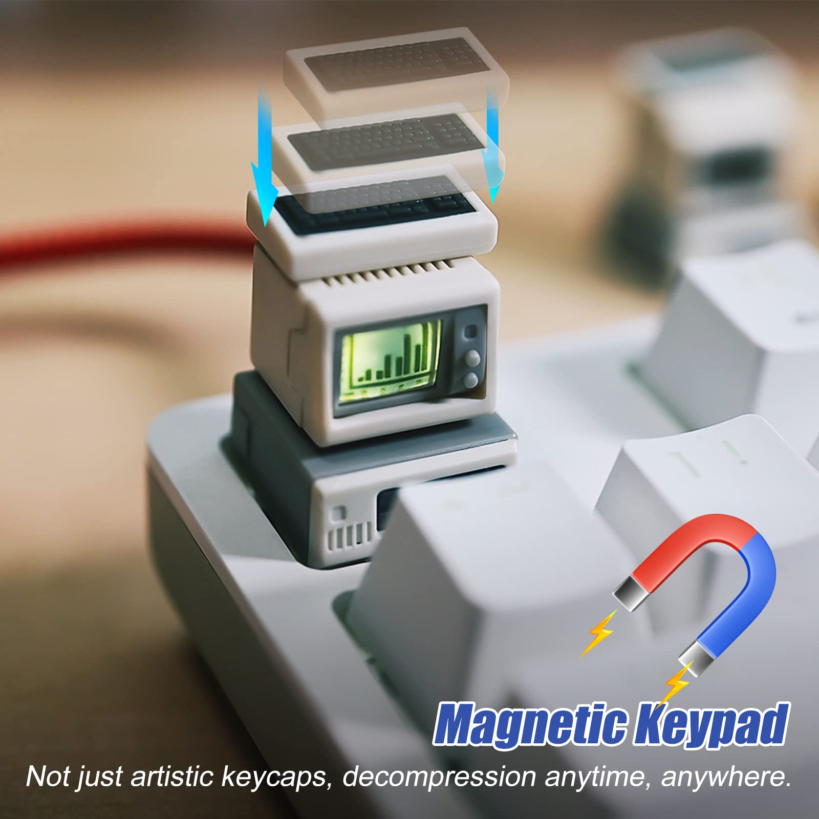 Custom Keycaps - Light Transmission Keycaps - Classic Retro Mechanical Backlit Keyboard Keycap. Suitable for Most MX Switches RGB PC Gamer Mechanical Keyboard (Red)