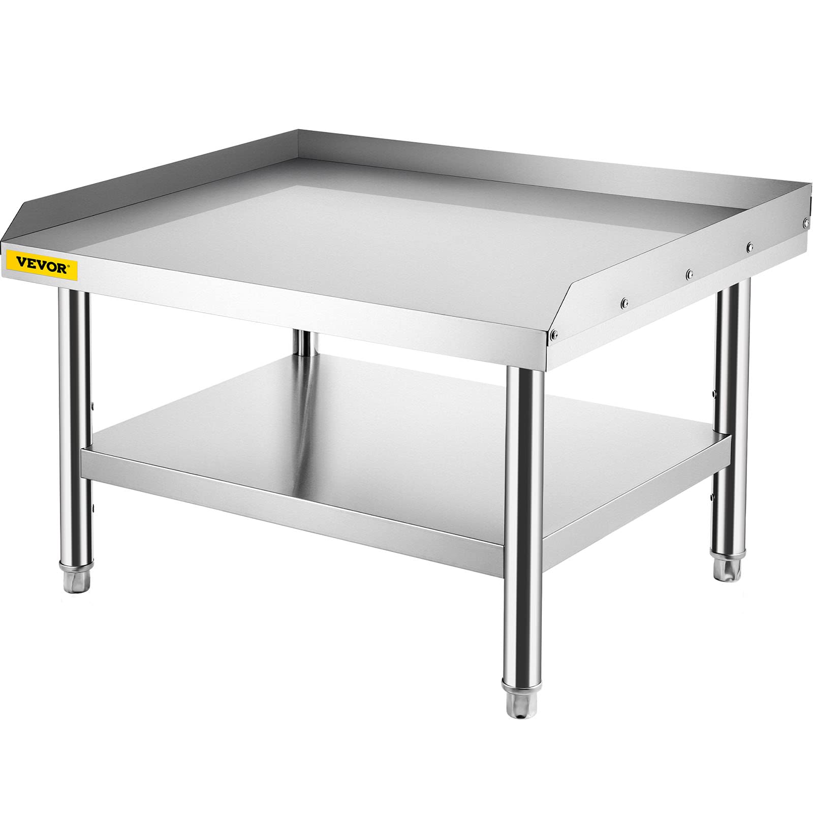 VEVOR Stainless Steel Equipment Grill Stand, 36 x 28 x 24 Inches Stainless Table, Grill Stand Table with Adjustable Storage Undershelf, Equipment Stand Grill Table for Hotel, Home, Restaurant Kitchen