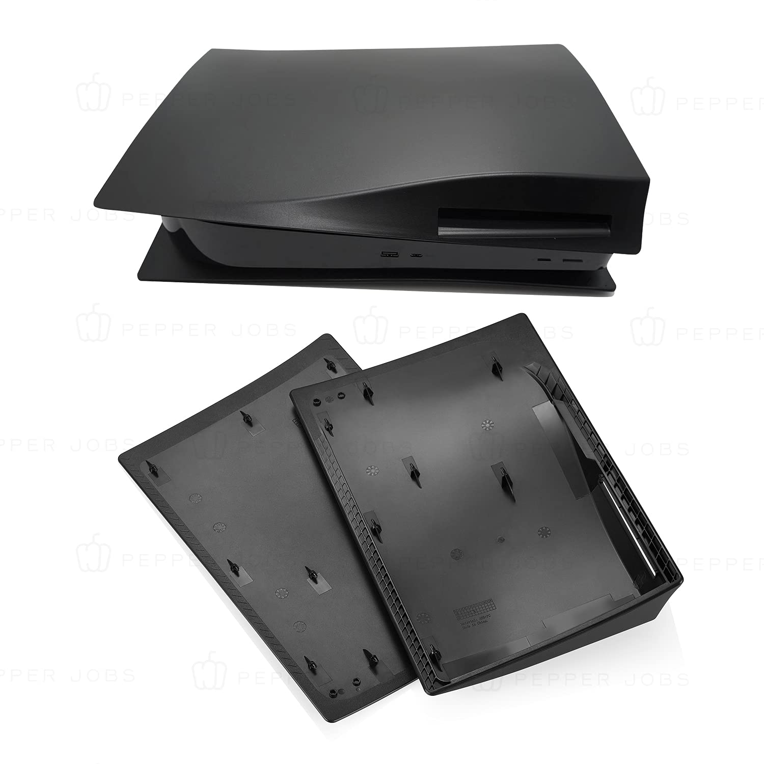 PEPPER JOBS Console Cover, Hard Shockproof Console Skin Case, ABS Anti-Scratch Dustproof Gaming Console Cover Replacement Plate Shell for Console Disc Edition (Midnight Black)