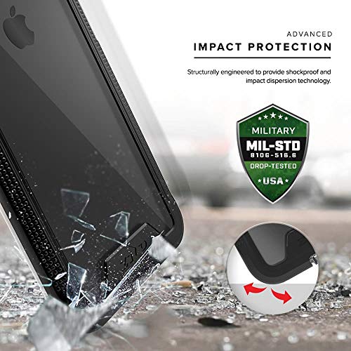 Zizo ION Series for iPhone 8 Plus Case Military Grade Drop Tested with Tempered Glass Screen Protector iPhone 7 Plus 6s Plus Black Smoke