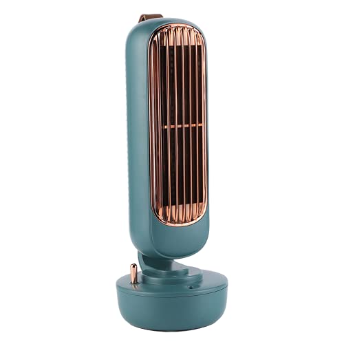 nusind Table Fan, Quiet Humidification Fan Portable Vintage Tower-Shape for Summer for Office Home(Green)